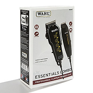 Wahl Professional Essentials Combo with Taper 2000 Clipper and AC Trimmer for Fading, Edging, and Blending For Beginning Barbers, Stylists and Artists - Model 8329