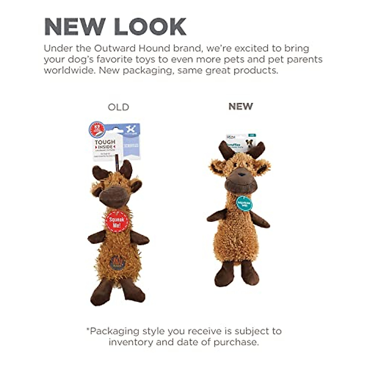 Outward Hound Scruffles Moose Plush Squeaky Dog Toy, Small