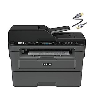 Brother MFC-L26 90DW Series Compact Wireless Monochrome Laser All-in-One Printer - Print Copy Scan Fax - Mobile Printing - Auto Duplex Printing - ADF - Print Up to 26 Pages/Min + HDMI Cable