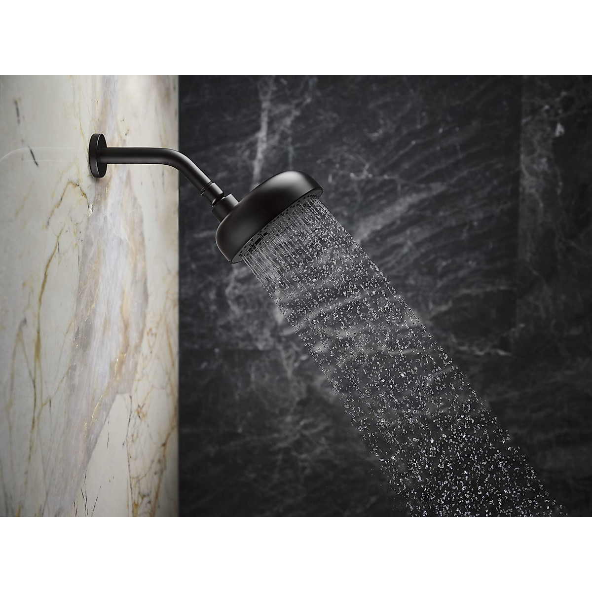 KOHLER 26290-CP Statement Multi-Function Showerhead, Wall-Mount, 3 Spray Settings, 2.5 GPM, Polished Chrome