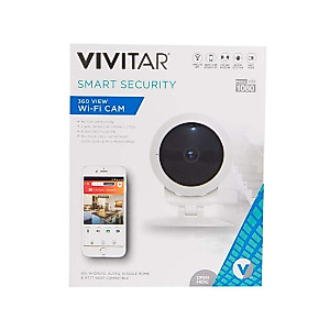 Vivitar 2 Pack IPC-117 1080p Full HD Wi-Fi Smart IP Camera with 360 Degree View Angle Lens, White
