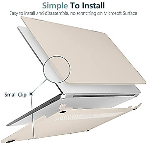 DONGKE Case ONLY Compatible with 13.5" Microsoft Surface Laptop 5/4 / 3 Laptop with Alcantara Keyboard Model: 1950/1958, Plastic Hard Shell Case with Keyboard Cover & Screen Protector, Cream Stone