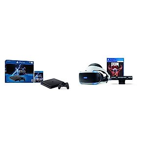 PlayStation 4 Slim 1TB Console - Star Wars Battlefront II Bundle + PlayStation VR - Doom Bundle