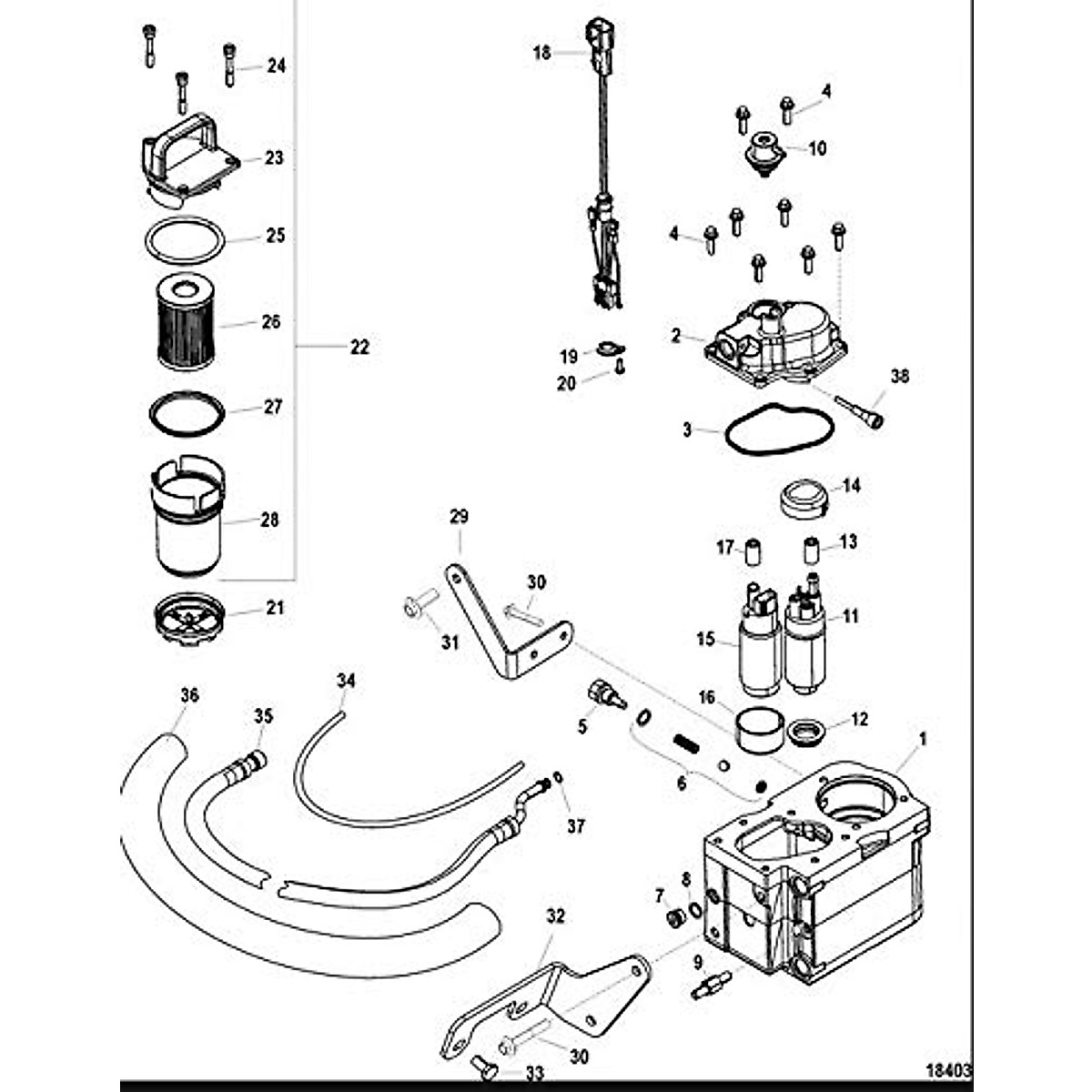 RPS Fuel Pump for Mercury Mercruiser Marine Replaces 866170A01 for Gen III Cool Fuel Module