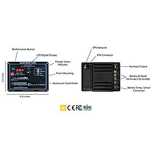 Blue Sky Energy SB3000i Solar Boost 30A MPPT Charge Controller with Display, Fully programmable for Lead-Acid or Lithium Batteries. Dual Battery Charge or 30A LVD Load Output