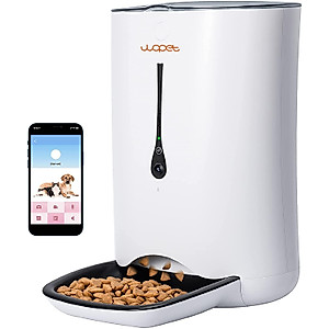 WOPET Automatic Cat Feeder with Camera,7L App Control Smart Feeder Cat Dog Food Dispenser,6-Meal Auto Pet Feeder with Timer Programmable,HD Camera for Voice and Video Recording