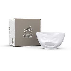 FIFTYEIGHT PRODUCTS TASSEN XL Porcelain Bowl, Barfing Face Edition, 33 oz. White (Single Bowl), Extra Large Bowl