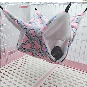 WODMB Small Pet Hammock Hanging Beds Cage Small Animal Hammock Comfortable Double-Layer Plush Cotton Hanging Cage (Color : A, Size : S Code)