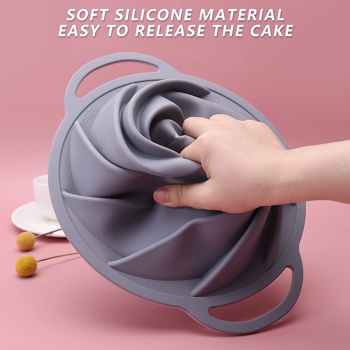 COOKSTYLE 2 Pack Bundt Cake Pan, 9 Inch Cake Pan, Bundt Cake Pans for Baking, Cake Pan for Buntelet, Brownie, Jello, Flan, Meatloaf