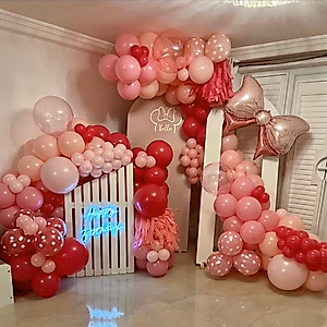 Hot Pink Balloon Arch Kit for Pink Mouse for Baby Shower Wedding Birthday Party Girls Party Decor Princess Mouse Theme Patry