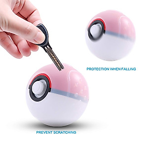 Silicone Grip Case for Poke Ball Plus Controller, Accessories Rubber Skin Protective Cover Case Compatible with Nintendo Switch Pokemon Lets Go Pikachu Lets Go Eevee Poke Ball Plus - Clear