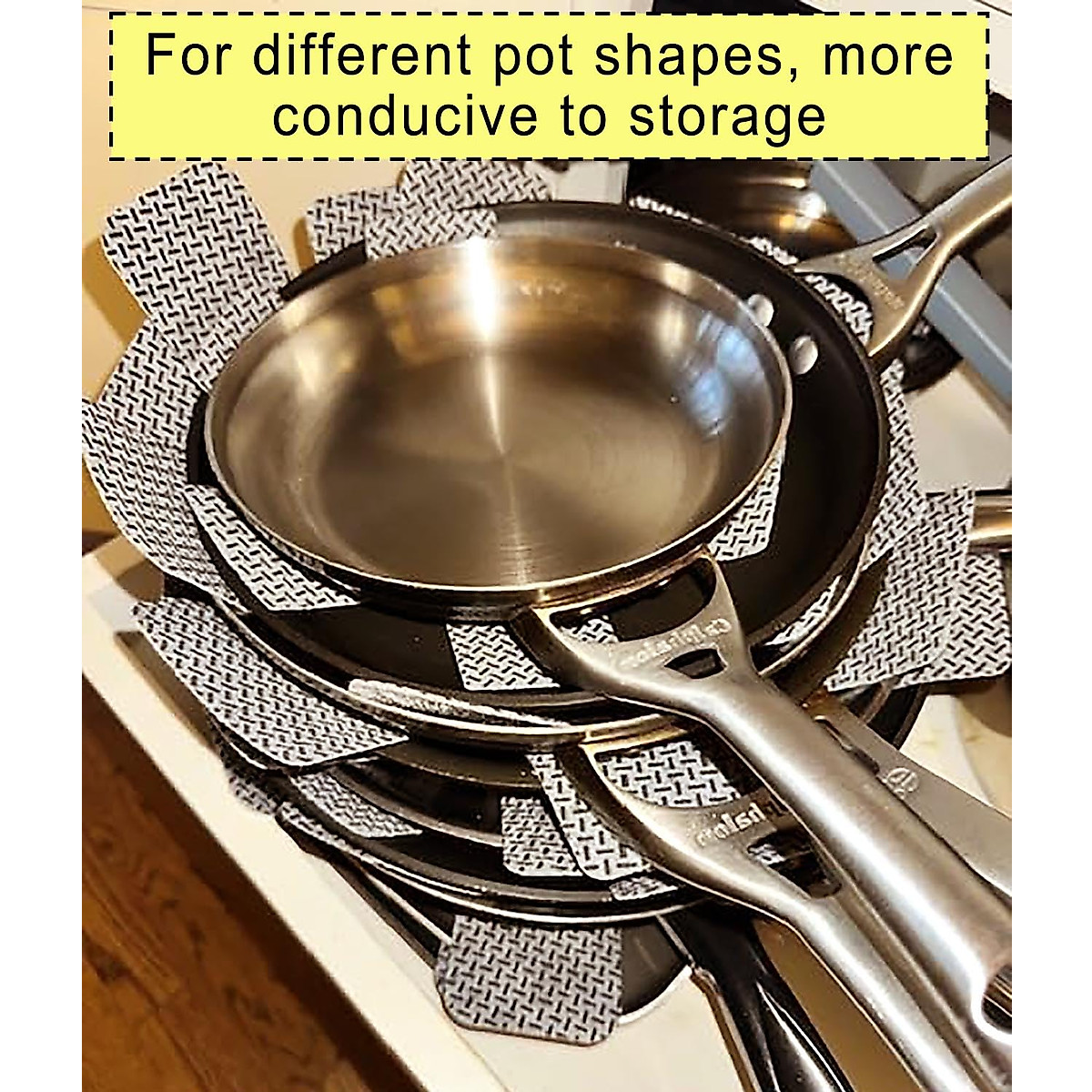 Pot and Pan Protectors 12 Pcs (10" 14" 15"), Pan Protectors for Stacking, Pots and Pans Dividers, Avoid Scratching Cookware Protectors