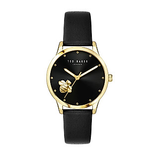 Ted Baker Fitzrovia Bumble Bee Black Leather Strap Watch (Model: BKPFZF2059I)