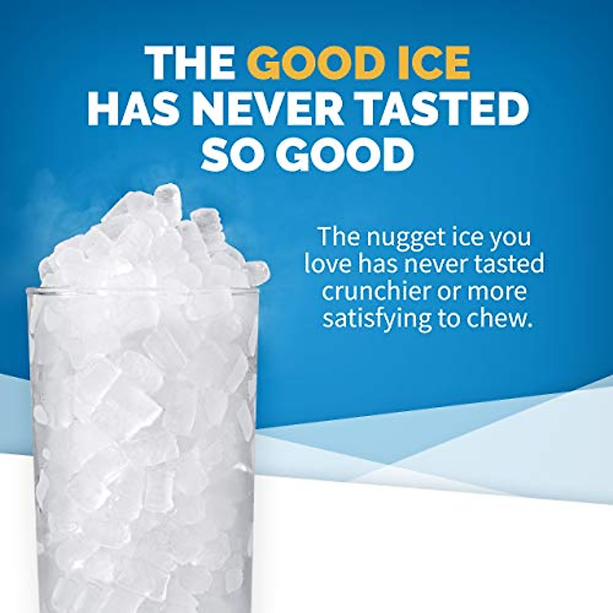 Newair Nugget Ice Maker, Sonic Speed Countertop Crunchy Ice Pellet Machine 45 lbs. of Ice a Day, Stainless Steel, Self-Cleaning Function and BPA-Free Parts, Perfect for Home, Kitchen, and More
