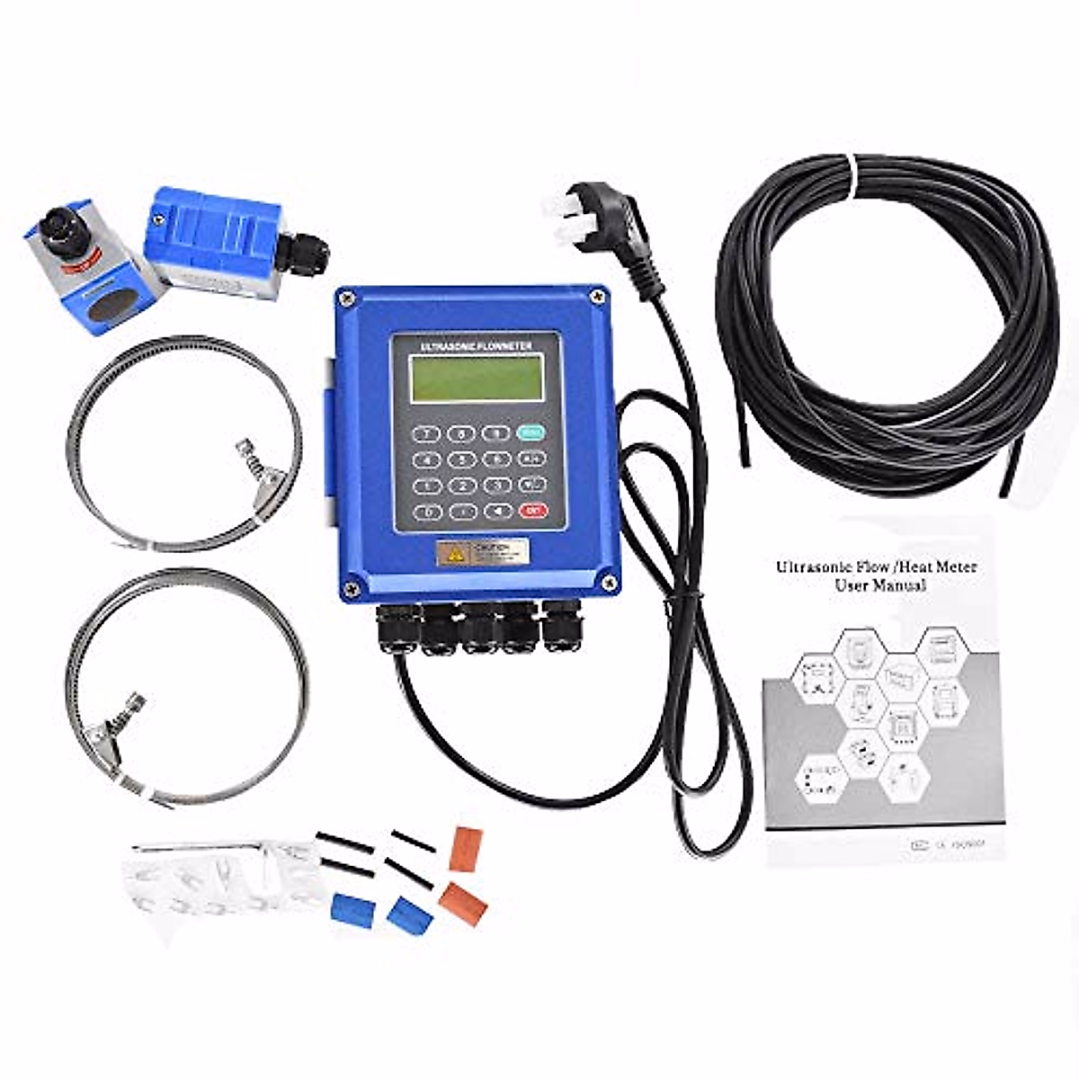 HFBTE TUF-2000B Ultrasonic Flow Meter Flowmeter DN25~100mm TS-2 Small Size Clamp-on Transducer