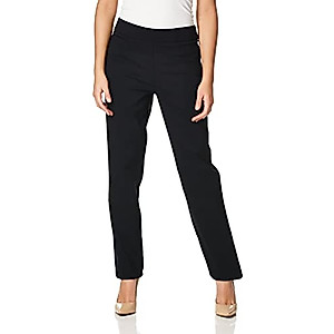 Briggs New York Women's Super Stretch Millennium Welt Pocket Pull on Career Pant, Black, 16