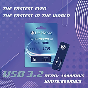 LinkMore NR770 1TB USB 3.2 Gen2 Flash Drive, Read Speed up to 1000MB/s, Write Speed up to 800MB/s, Thumb Drive