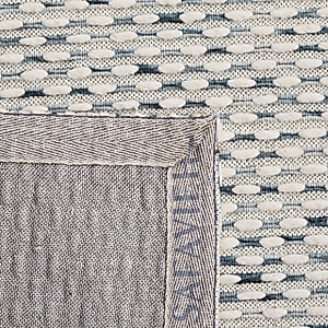 SAFAVIEH Marbella Collection Runner Rug - 2'3" x 12', Beige & Blue, Handmade Wool, Ideal for High Traffic Areas in Living Room, Bedroom (MRB158L)