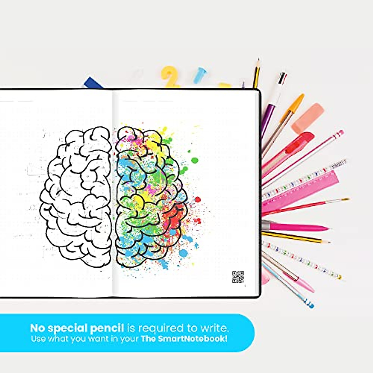 THESMARTNOTEBOOK Letter Dotted Luxury Hard Cover | 190 Pages | 100g | Eco-Friendly Smart Note-Taking | Free App for Digital Note-Taking and Organization | Black