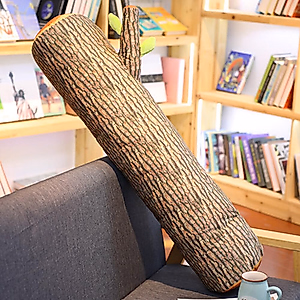 Decorative Round Throw Pillow, Comfortable Kids Funny Cute Wood Log Pillow Circle Seating Stump Floor Cushion for Home, Couch, Sofa, Bedroom, Living Room Decor (35.4in Ginkgo)