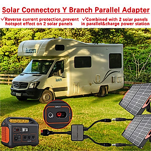 KarlKers 8mm Adapter to Anderson Y Parallel, High Power Port HPP to 8mm Connector for Solar Panel Reverse Current Protection Charge Solar generator Compatible with Goal Zero Jackery Anderson Powerpole