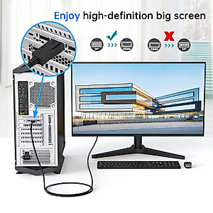 UKYEE Displayport to HDMI Cable 6FT/1.83M 2-Pack, Display Port (DP) to HDMI Adapter 6FT Male to Male Cord Converter for PCs to HDTV, Monitor, Projector.