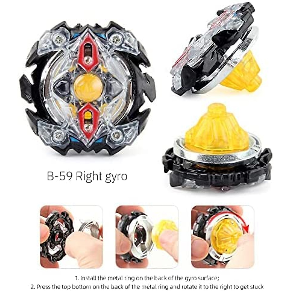 OBEST Bey Battling Gyro Tops Burst with Launchers and Stadium Arena, 4 Spinning Tops + 2 Launchers + 1 Arena