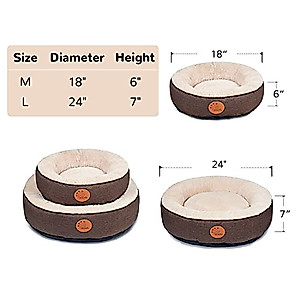 HACHIKITTY Washable Donut Cat Bed Round, Cat Beds Indoor Cats Medium, Small Cat Bed Machine Washable