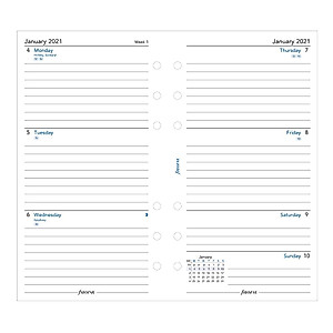 Filofax 2021, Personal/Personal Compact, Week to View, Lined, English (C68418-21)