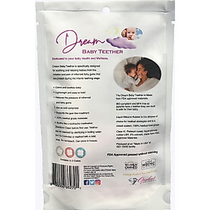 Dream Baby Teething Teether Toy Clean Quality Made USA Food Grade Silicone Soothe Babies Inflamed Gums BPA Free Pain Relief Non-Toxic, Includes 3 Items