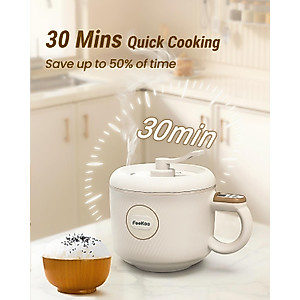 Feekaa Rice Cooker, Poetable Rice Cooker Small 1.2L, Mini Removable Electric Rice Cooker for 1-2 people, 6 Modes Rice Cooker for White Rice, Brown Rice, Stew, Ramen, Porridge, Hot Pot