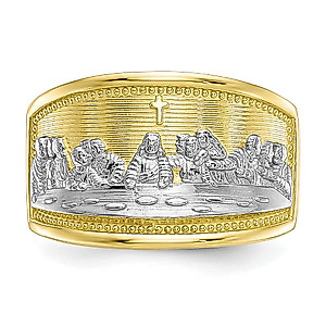 IceCarats 10K Yellow Gold Ladies Last Supper Ring Size 6