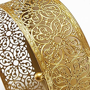 Hotity 3 Sets Cake Stands Round Cake Stand Set Metal Display Cupcake Stands for Dessert, Gold