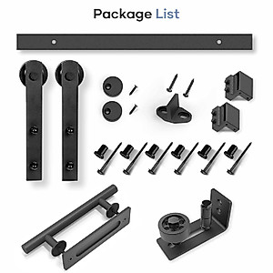 EaseLife 8 FT Sliding Barn Door Track and Handle Hardware Kit,Heavy Duty,Straight Pulley,Slide Smoothly Quietly,Easy Install (8FT Track Kit for 40"~48" Wide Single Door)