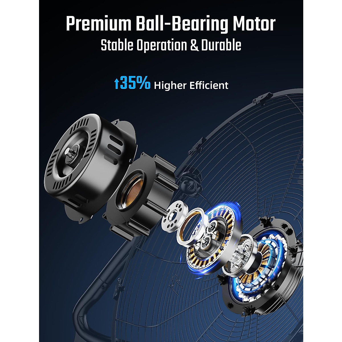 Simple Deluxe 20 Inch 3-Speed High Velocity Heavy Duty Metal Industrial Floor Fans Quiet for Home, Commercial, Residential,Black, 2 Pack