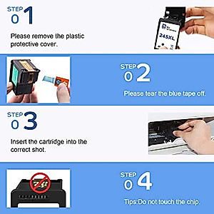 BJ Ink Cartridge Replacement for Canon PG-245XL CL-246XL Ink Cartridge Compatible with PIXMA MG2520 MG2522 MG2920 MG2922 MG2924 MG2420 MX490 MX492 IP2820 Printer(2 Black,1 Tri-Color)