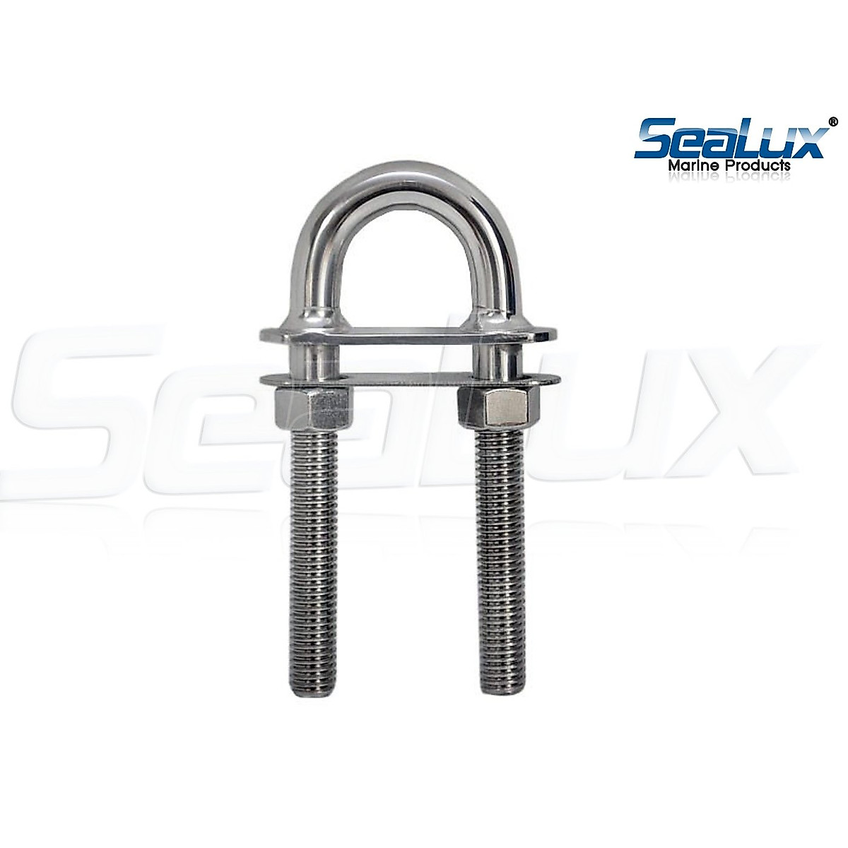 SeaLux Marine 3/8" Stock Fixed Welding Plate Bow Eye Stern Eye U-Bolt 4-1/2" Length with 3" Stud Length