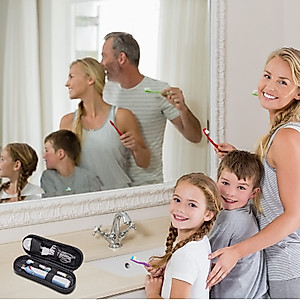 Toothbrush Travel Case for Oral-B Pro 500/600/650/1000/1500/2000/3000/3500/5500/Pro-Health,Genius X Limited/6000/7000/7500/8000/9600,Smart 1500/3000/5000,Vitality Dual Clean.(Case Only) Black