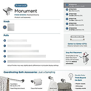 Amerock | Cabinet Knob | Polished Chrome | 1-3/16 inch (30 mm) Length | Monument | 1 Pack | Drawer Knob | Cabinet Hardware