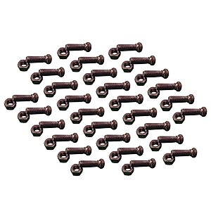 30 - Plow Bolts & Nuts for Blades/Cutting Edges, 5/8" x 2 1/2" - Grade 8, Dome Head