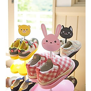 Yamazaki Home Bunny Children's Kid's Organizer | Steel | Shoe Rack, One Size, Pink