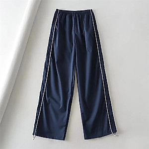 Track Pants Women Baggy Pants Y2K Elastic Waist Trousers Work Pants Parachute Pants for Women Y2K Clothing Womens Parachute Pants Baggy Elastic Waist Jogger Sweatpants Track Pants