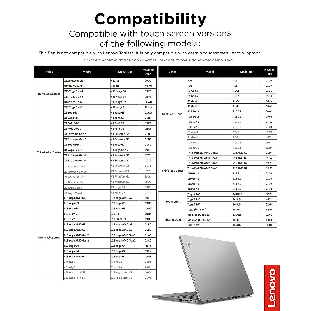 Lenovo Precision Pen 2 (Laptop) – USB-C Charging – Tilt Recognition – Pen is Only Compatible with Certain Devices, Iron Grey