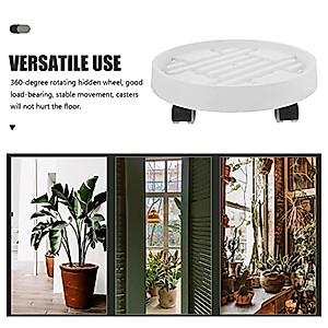 Yardwe Indoor Plants Plant Caddy with Wheels Round Flower Pot Mover Wheeled Planter Saucer Tray Plant Pot Pallet Dolly Caster for Garden Balcony Outdoor Plant Pots Indoor