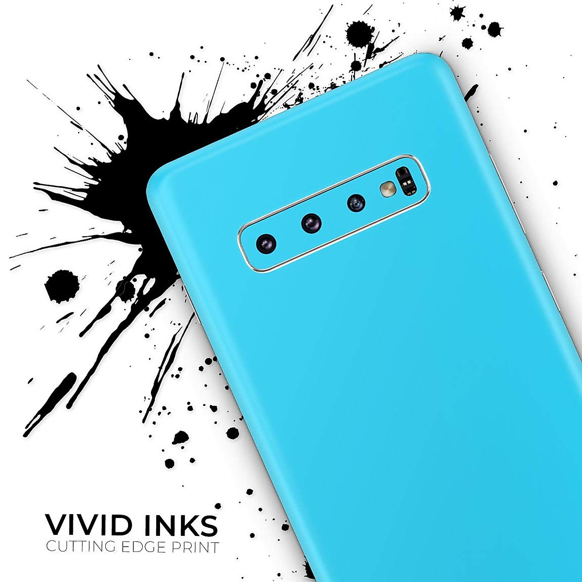 DesignSkinz Solid Turquoise Blue Protective Vinyl Decal Wrap Skin Cover Compatible with The Samsung Galaxy S20 (Screen Trim & Back Glass Skin)