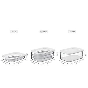 MEPAL, MODULA Food Storage Box with Lid for Salami, Turkey, Bologna, Deli and Luncheon Meat, BPA Free, Color, 540ml | 19oz, 1 Count
