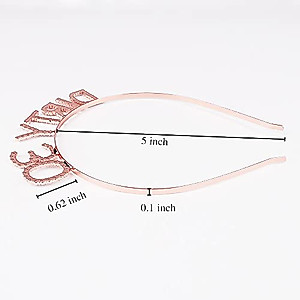 AOPRIE Dirty 30 Birthday Headband & Sash for Women Rose Gold Birthday Tiara Crown Rhinestone Happy Birthday Hair Accessories Gift Sets