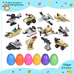 FUN LITTLE TOYS 12Packs Building Block Easter Egg for Party Favors Easter Baskets Stuffer