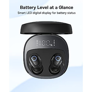 Baseus Wireless Earbuds, 50 Hrs Playback Bluetooth 5.3 Anti-Loss Bluetooth Headphones LED Power Display 60ms Low-Latency Fast-Charging in-Ear Earphone for iPhone and Android (Bowie WM02+)