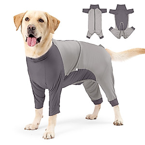 Etdane Dog Onesie Surgery Recovery Suit for Female Male Dogs After Spayed Suit Surgical Recovery Suit Anti Shedding Body Suit for Small Medium Large Dog Gray/XS